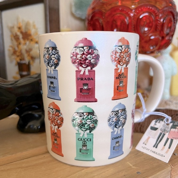 Dining | New Oversized Designer Logo Bubble Gum Mug With Colorful ...